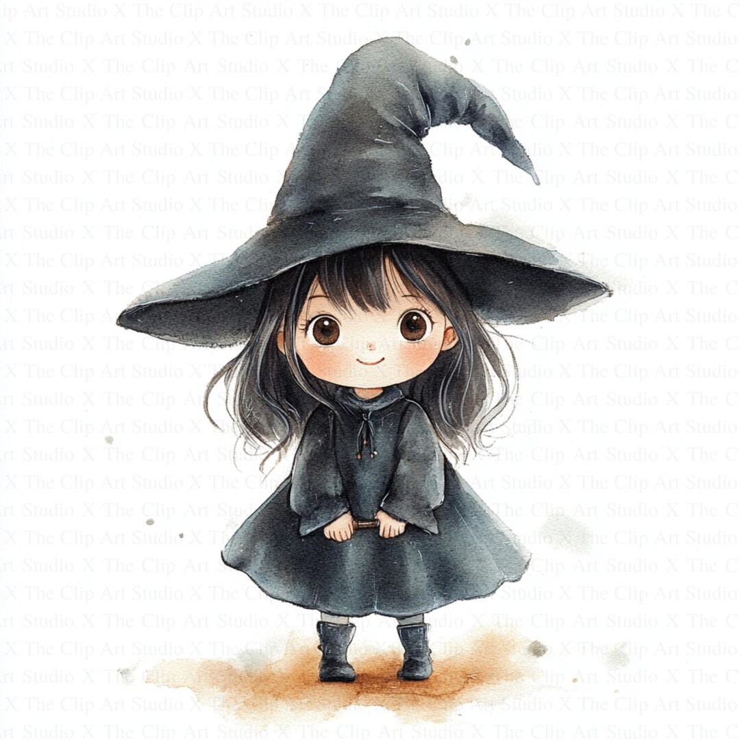 Little Witch Cartoon Clipart | 10 High Quality Jpgs | Digital Download ...