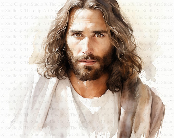 8 Jesus Christ Clipart, Jesus Crucified Clipart, Printable Watercolor ...