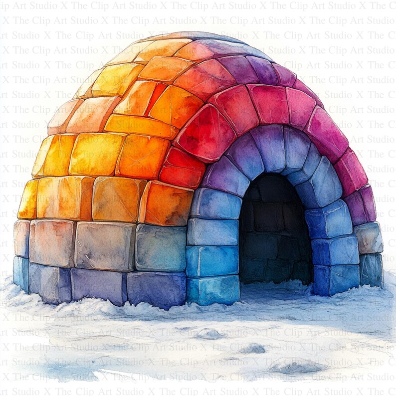 Igloo Clipart | 10 High Quality Jpgs | Instant Digital Download ...