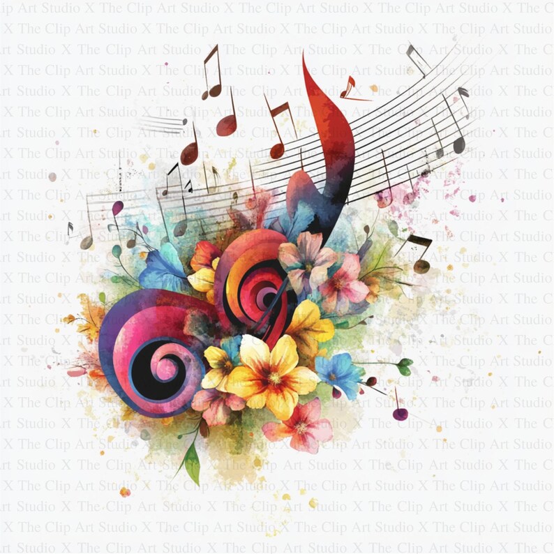 Watercolor Music Notes Clipart | 10 High Quality Jpgs | Digital ...