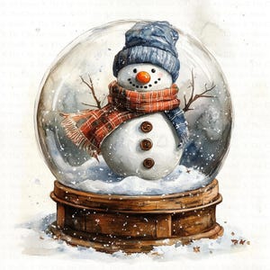 Snowman Christmas Snow Globe Clipart | 10 High Quality Jpgs | Digital ...