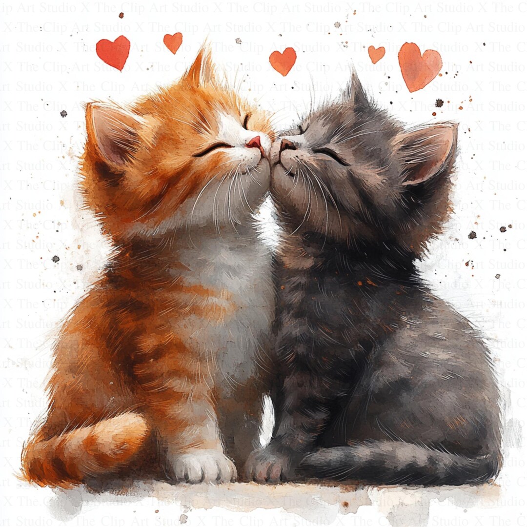 Kitten Love Clipart | 10 High Quality Jpgs | Digital Download | Junk ...