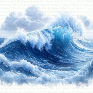 Ocean Waves Clipart | 10 High Quality Jpgs | Digital Download ...