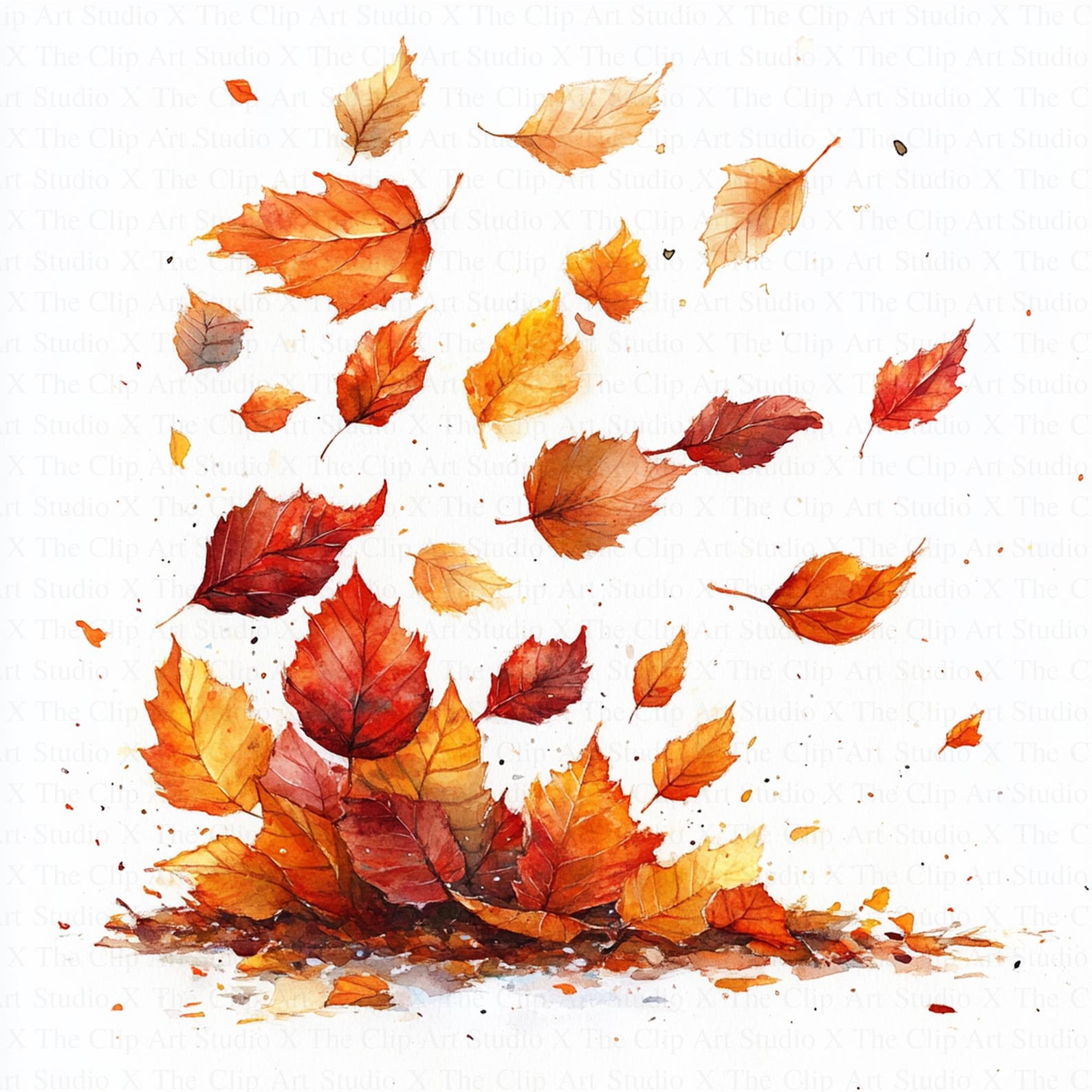 Falling Autumn Leaves Clipart | 10 High Quality JPG | Digital Download ...