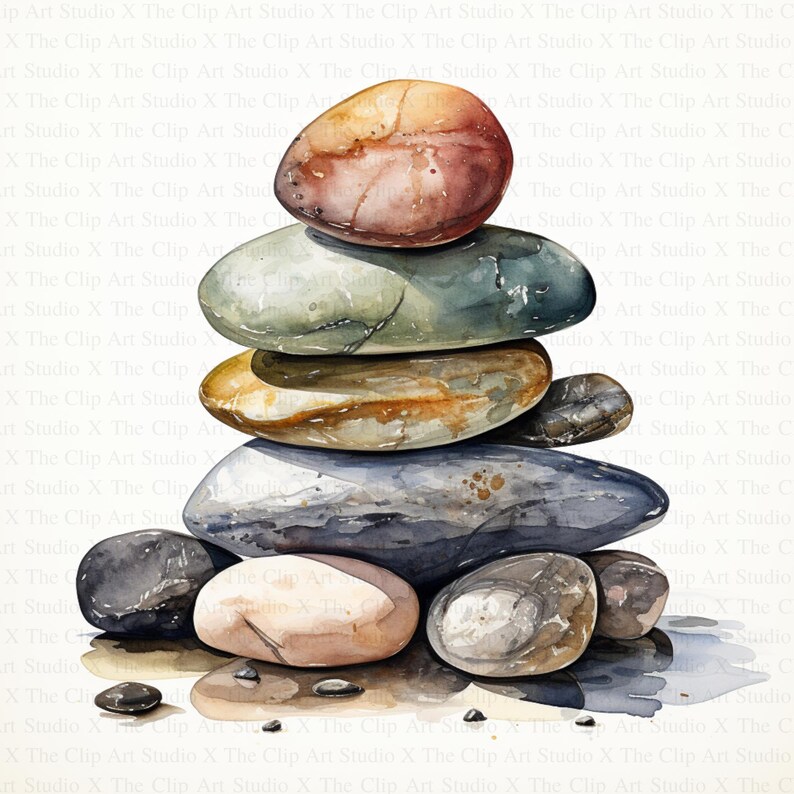 Zen Stones Art Clipart | 10 High Quality JPG | Digital Download | Junk ...