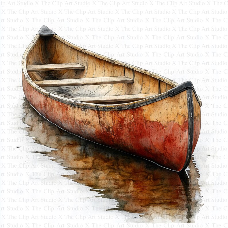 Vintage Canoe Clipart | 10 High Quality Jpgs | Digital Download ...