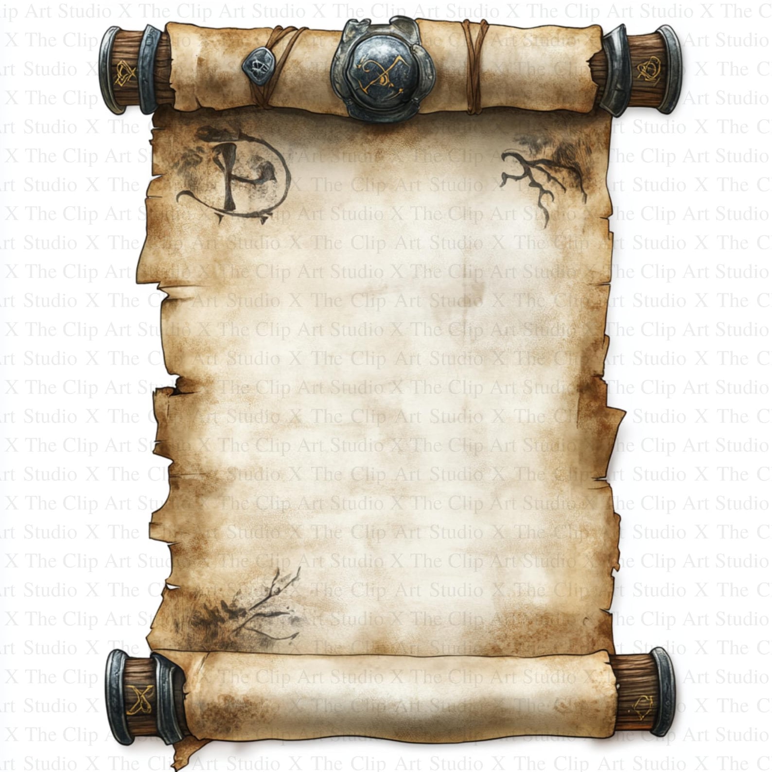 Medieval Scroll Clipart 10 High Quality Jpgs Digital Download Vintage ...