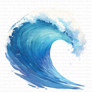 Ocean Waves Clipart | 10 High Quality Jpgs | Digital Download ...