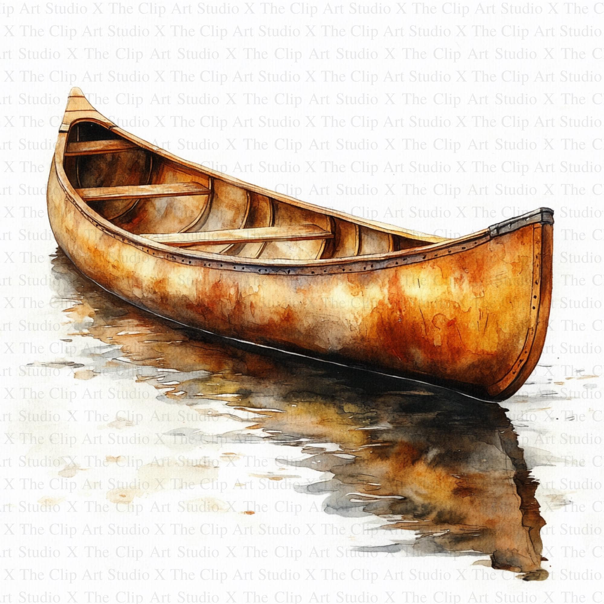 Vintage Canoe Clipart | 10 High Quality Jpgs | Digital Download ...