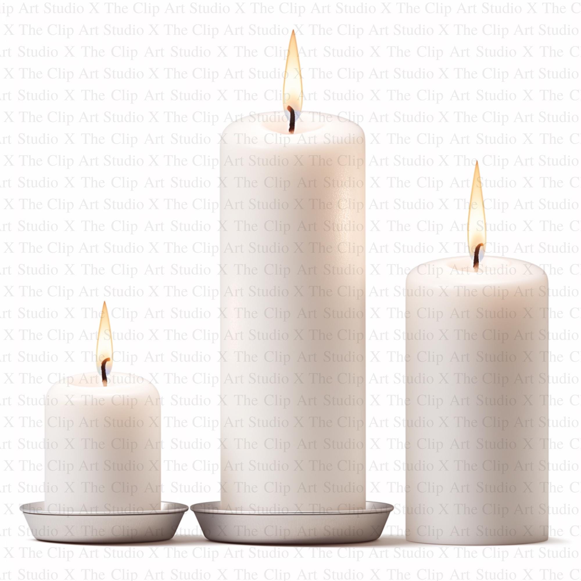 White Candles Clipart | 10 High Quality Jpgs | Digital Download ...