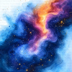 Watercolor Galaxy Backgrounds | 10 High Quality Jpgs | Digital Download ...