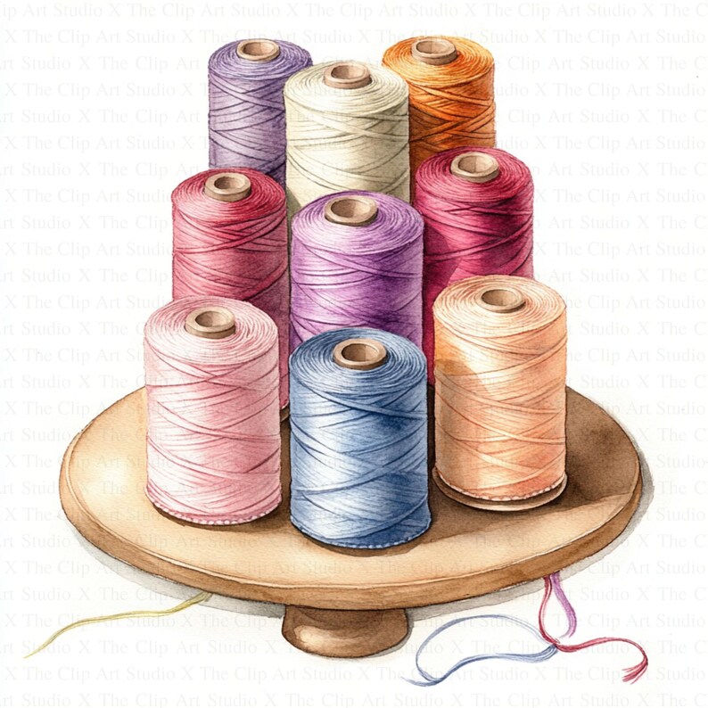 Vintage Spools of Thread Clipart | 10 High Quality Jpgs | Digital ...