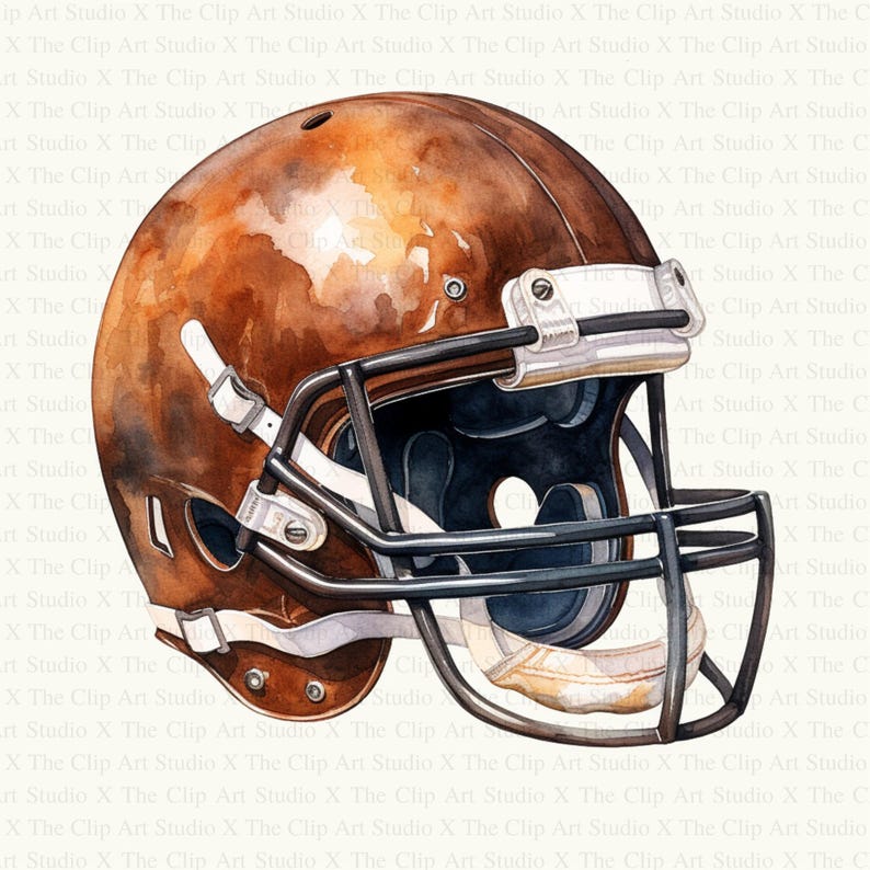 Football Helmet Clipart 10 High Quality Jpgs Digital Download Card ...