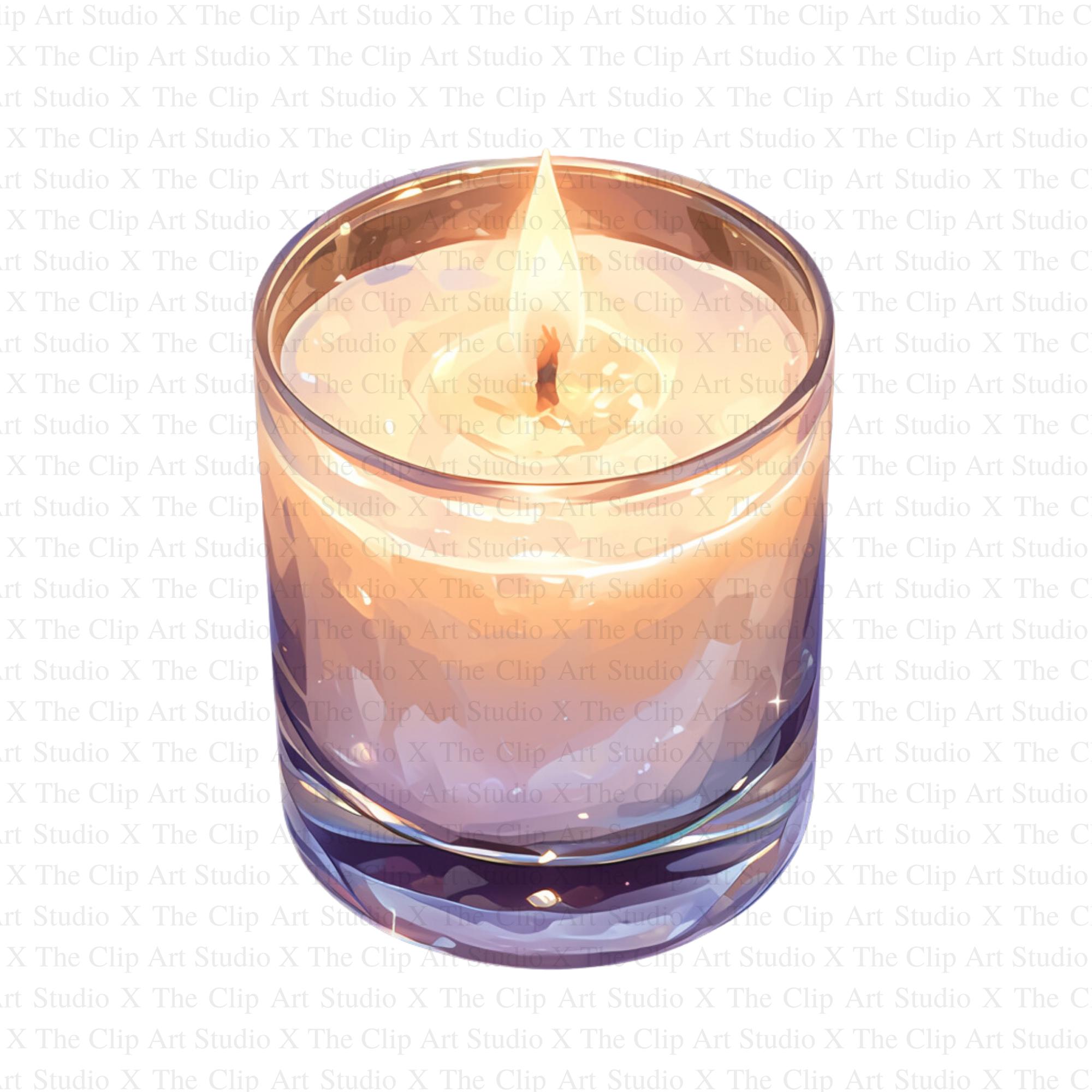 Watercolor Candles Clipart | 10 High Quality Jpgs | Instant Digital ...