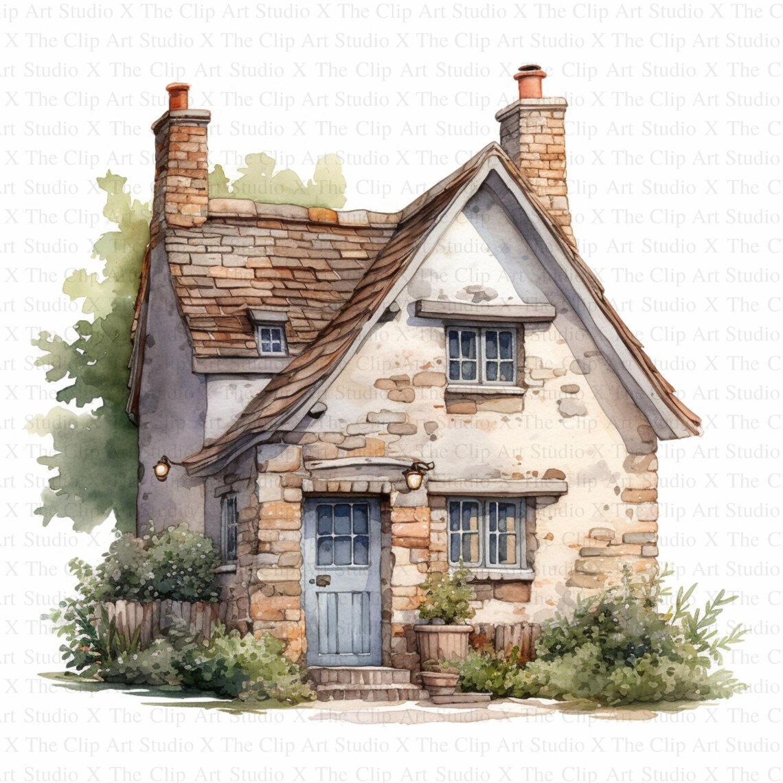 Stone Cottage Clipart | 10 High Quality Jpgs | Digital Download | Card ...