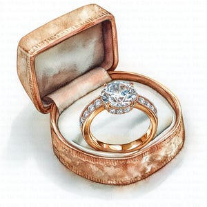 Engagement Ring Box Clipart | 10 High Quality JPG | Digital Download ...