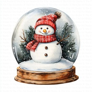 Snowman Christmas Snow Globe Clipart | 10 High Quality Jpgs | Digital ...