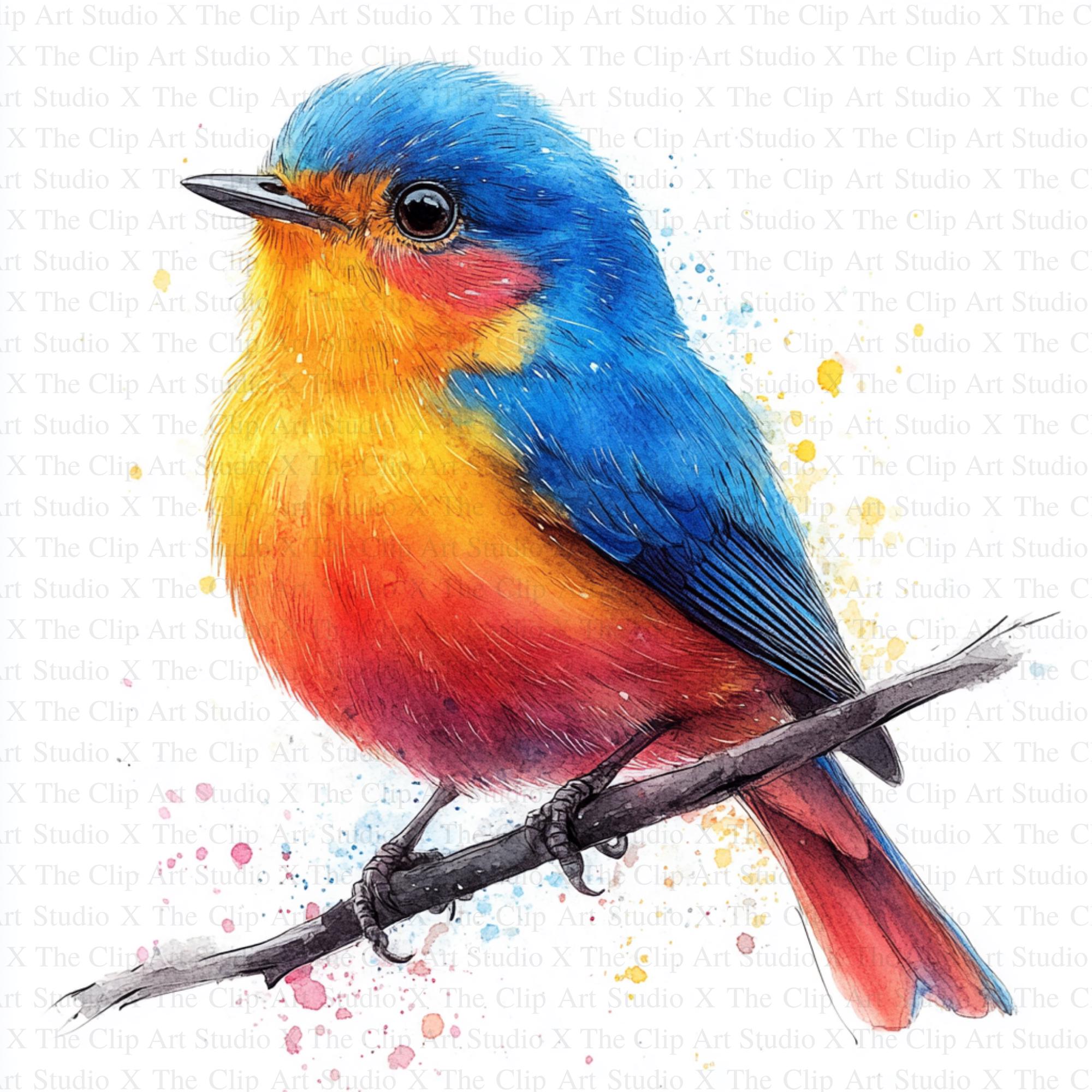 Cute Bird Clipart | 10 High Quality Jpgs | Digital Download | Digital ...