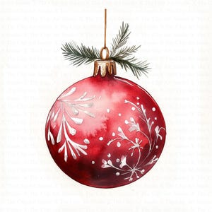 Red Bauble Clipart | 10 High Quality Jpgs | Digital Download ...