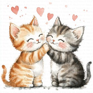 Kitten Love Clipart | 10 High Quality Jpgs | Digital Download | Junk ...