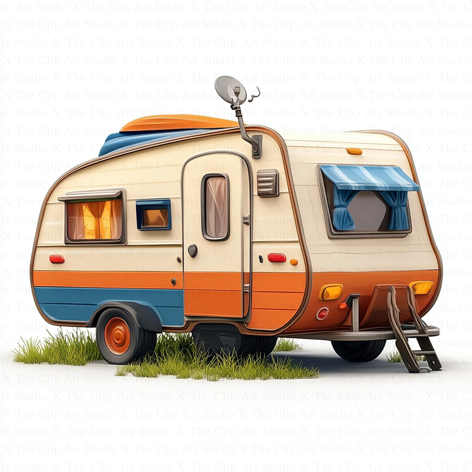 Cartoon Trailer Clipart 10 High Quality Jpgs Digital Download Digital ...