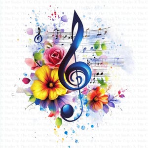 Watercolor Music Notes Clipart | 10 High Quality Jpgs | Digital ...