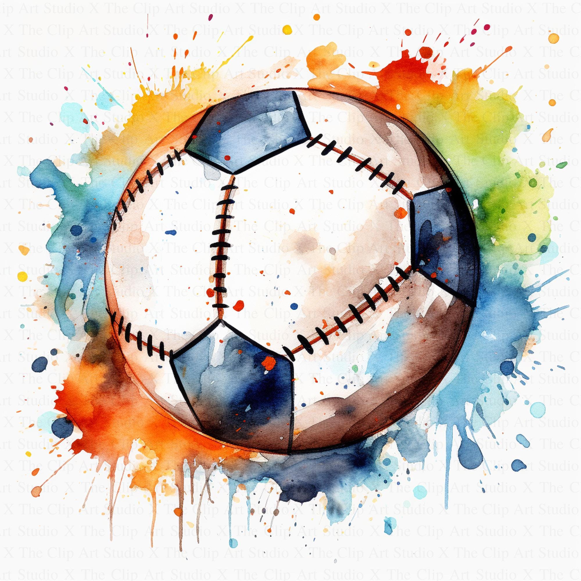 Sport Balls Clipart 10 High Quality Jpgs Digital Download Soccer ...