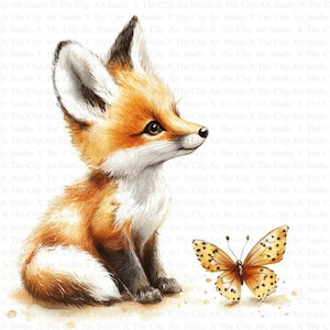 Fox and Butterfly Clipart | 10 High Quality Jpgs | Digital Download ...