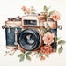 Vintage Floral Camera Clipart | 10 High Quality Jpgs | Digital Download ...