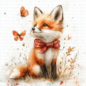 Fox and Butterfly Clipart | 10 High Quality Jpgs | Digital Download ...