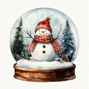 Snowman Christmas Snow Globe Clipart | 10 High Quality Jpgs | Digital ...