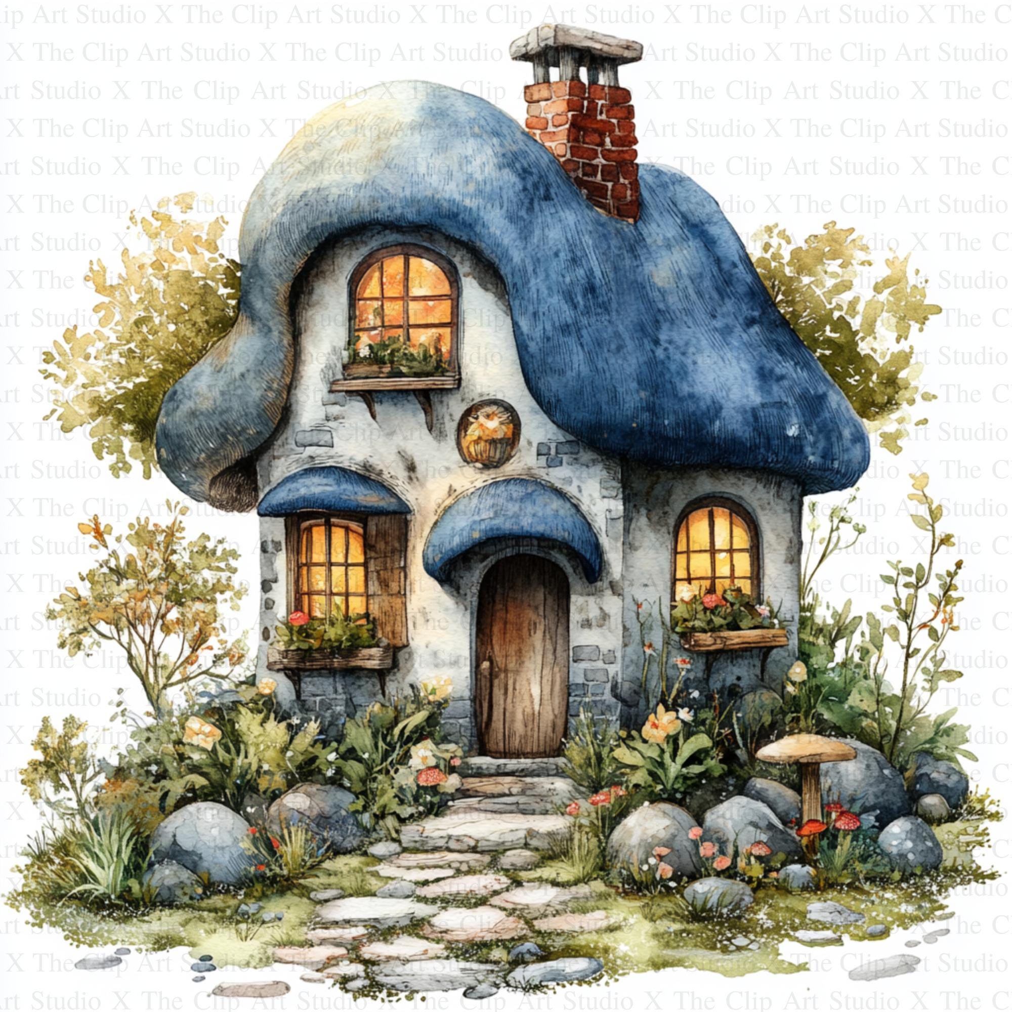 Little Fairy House Clipart 10 High Quality Jpgs Digital Download Card ...