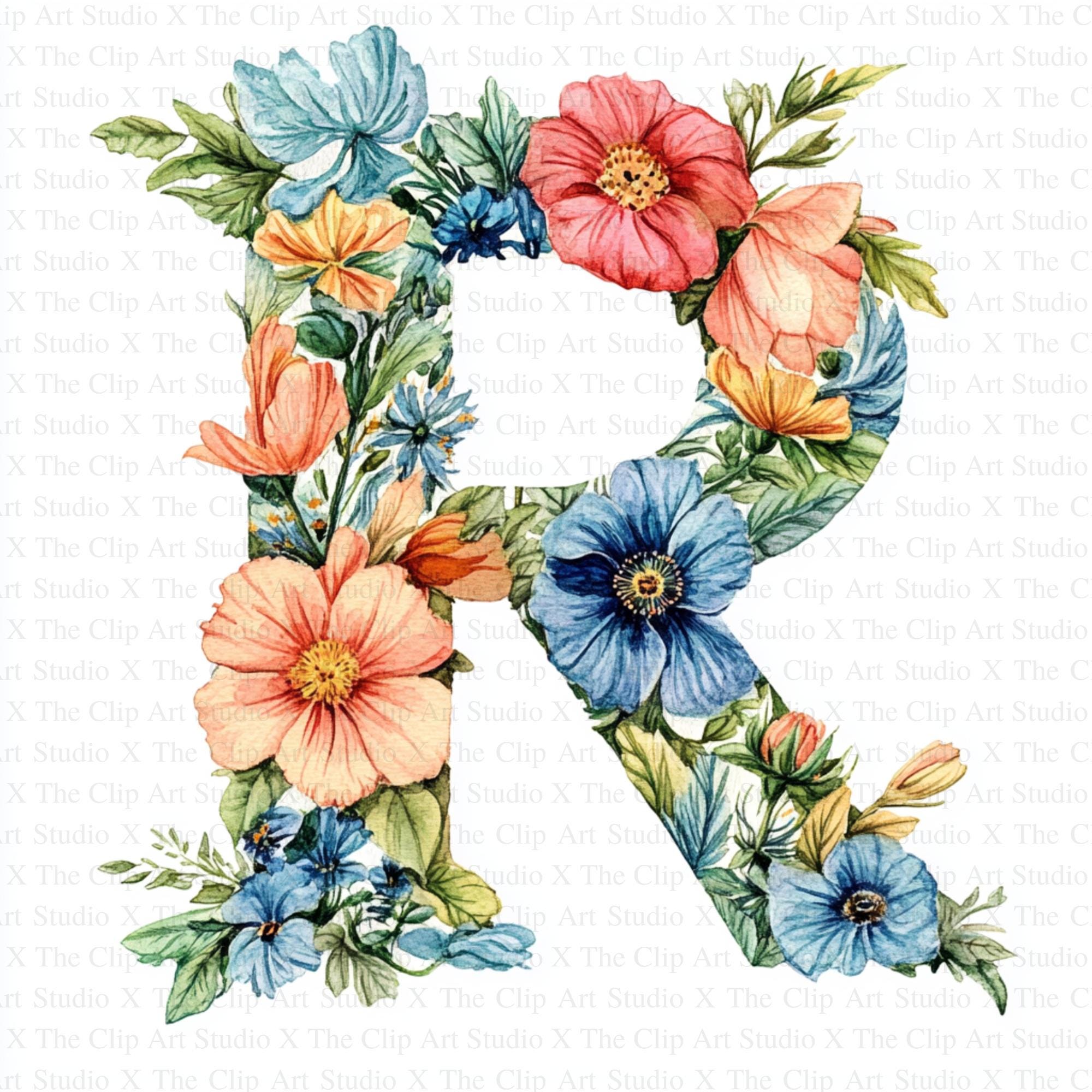 Letter R Clipart 10 High Quality Jpgs Digital Download Nursery Art Card ...