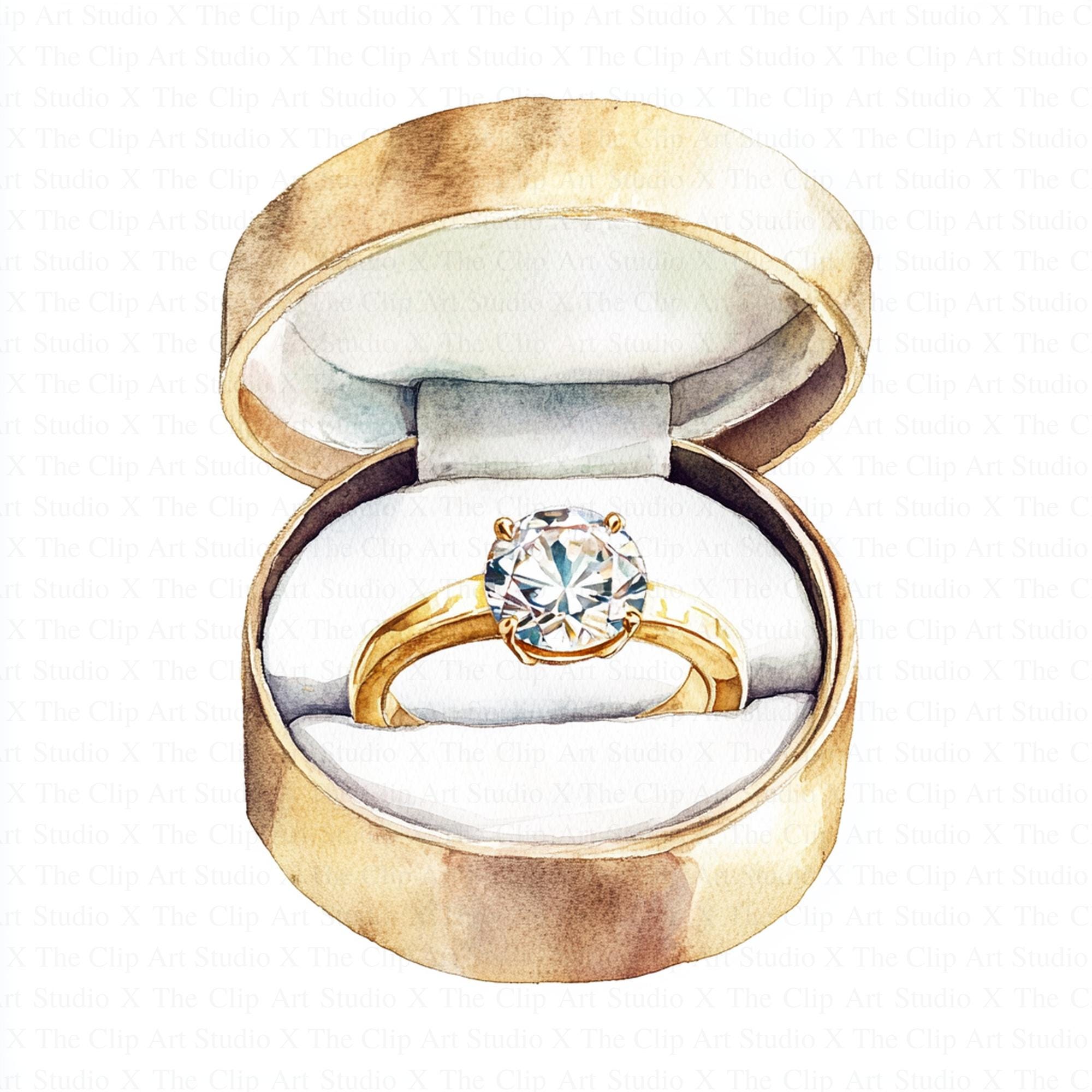 Engagement Ring Box Clipart | 10 High Quality JPG | Digital Download ...