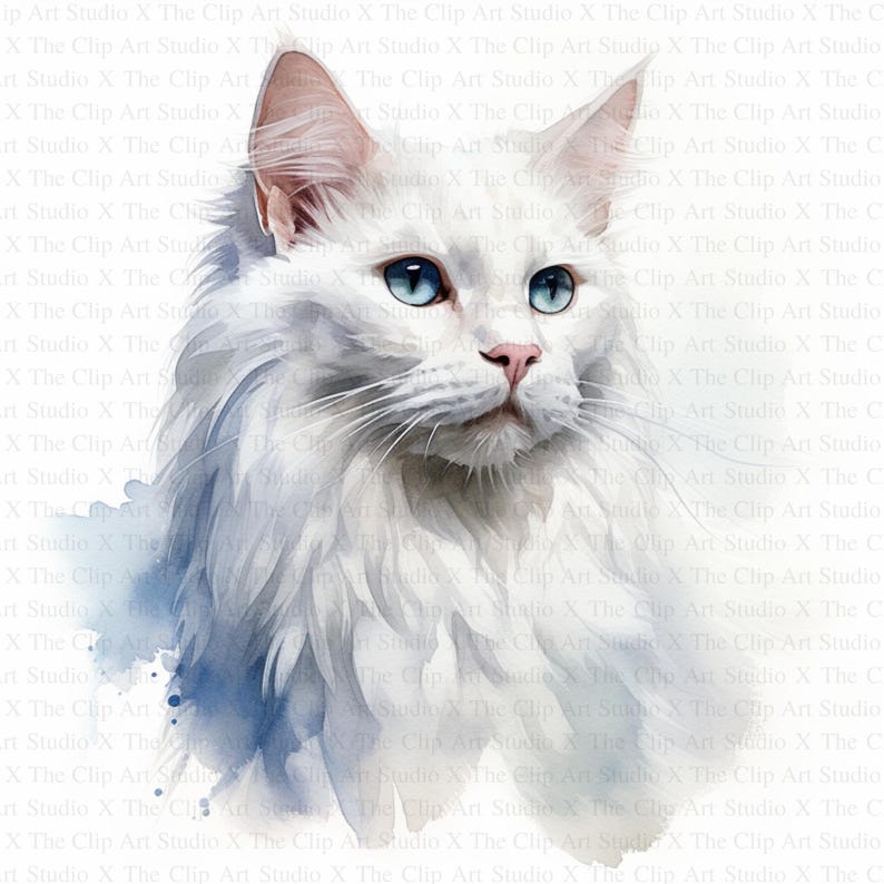 White Cats Clipart | 10 High Quality Jpgs | Digital Download | Nursery ...