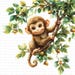 Watercolor Monkey Clipart | 10 High Quality Jpgs | Instant Digital ...