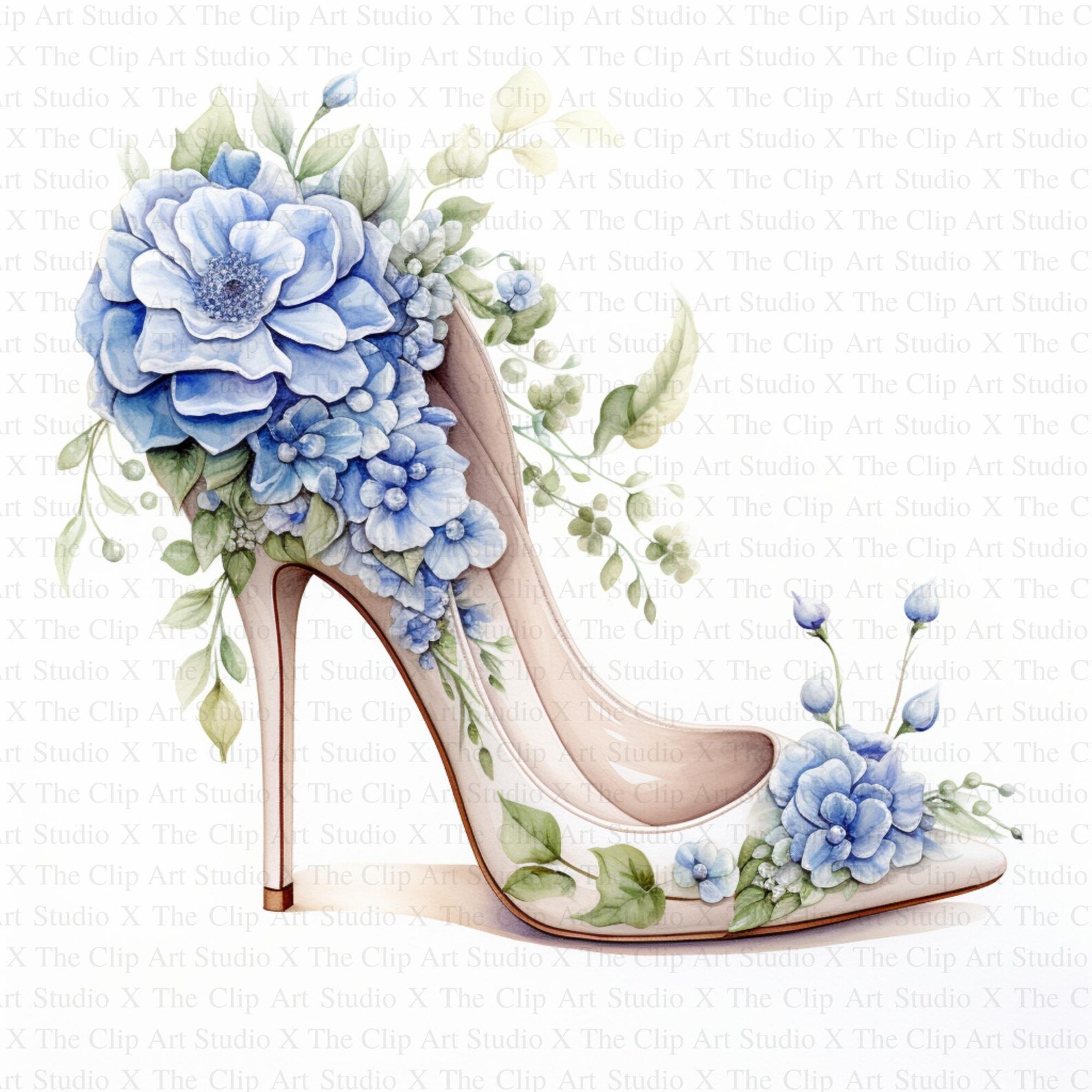 Floral Prom Shoes Clipart 10 High Quality Jpgs Digital Download High ...
