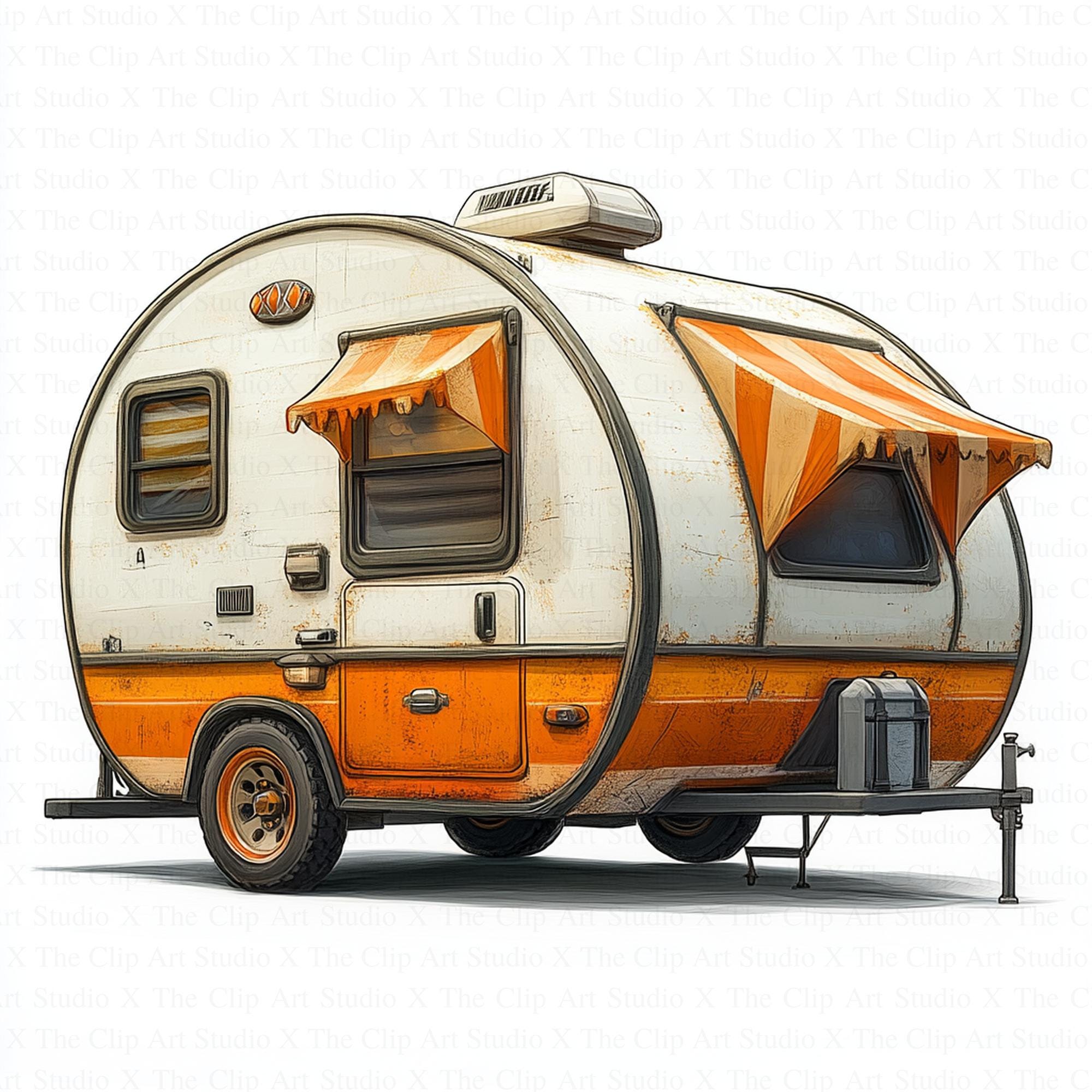 Cartoon Trailer Clipart 10 High Quality Jpgs Digital Download Digital ...