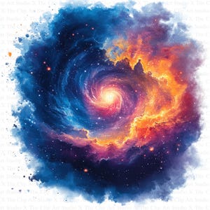 Watercolor Galaxy Backgrounds | 10 High Quality Jpgs | Digital Download ...