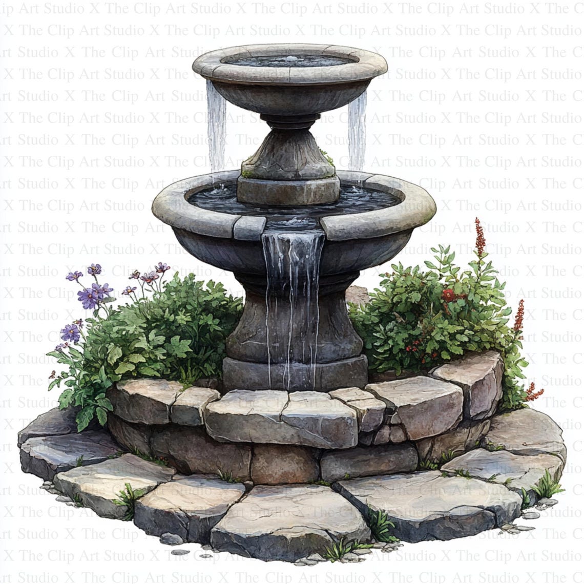 Cloister Fountains Clipart | 10 High Quality Jpgs | Digital Download ...