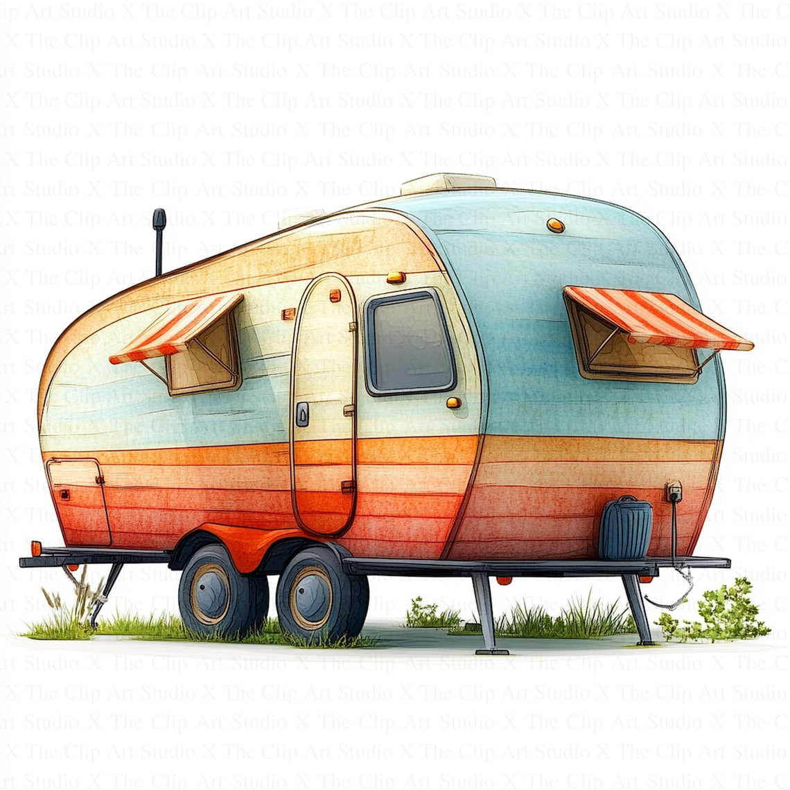 Cartoon Trailer Clipart | 10 High Quality Jpgs | Digital Download ...