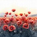 Sunset Poppy Fields Clipart | 10 High Quality Jpgs | Digital Download ...