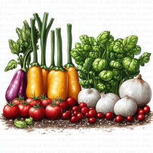 Vegetable Garden Clipart | 10 High Quality Jpgs | Digital Download ...
