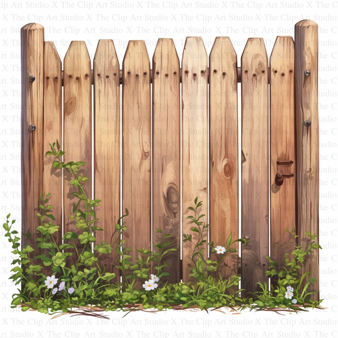 Wooden Fences Clipart | 10 High Quality Jpgs | Instant Digital Download ...