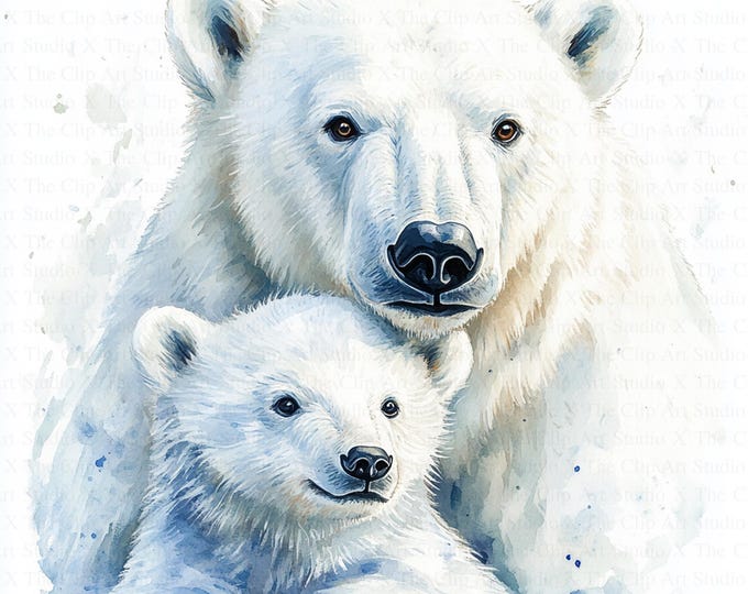 10 Cute Polar Bear Clipart,funny Polar Bear, Yoga Bear,printable ...