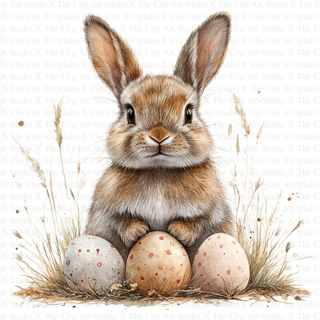 Easter Bunny and Egg Clipart | 10 High Quality Jpgs | Digital Download ...