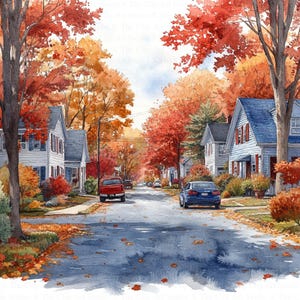 Autumn Street Clipart | 10 High Quality Jpgs | Digital Download | Paper ...