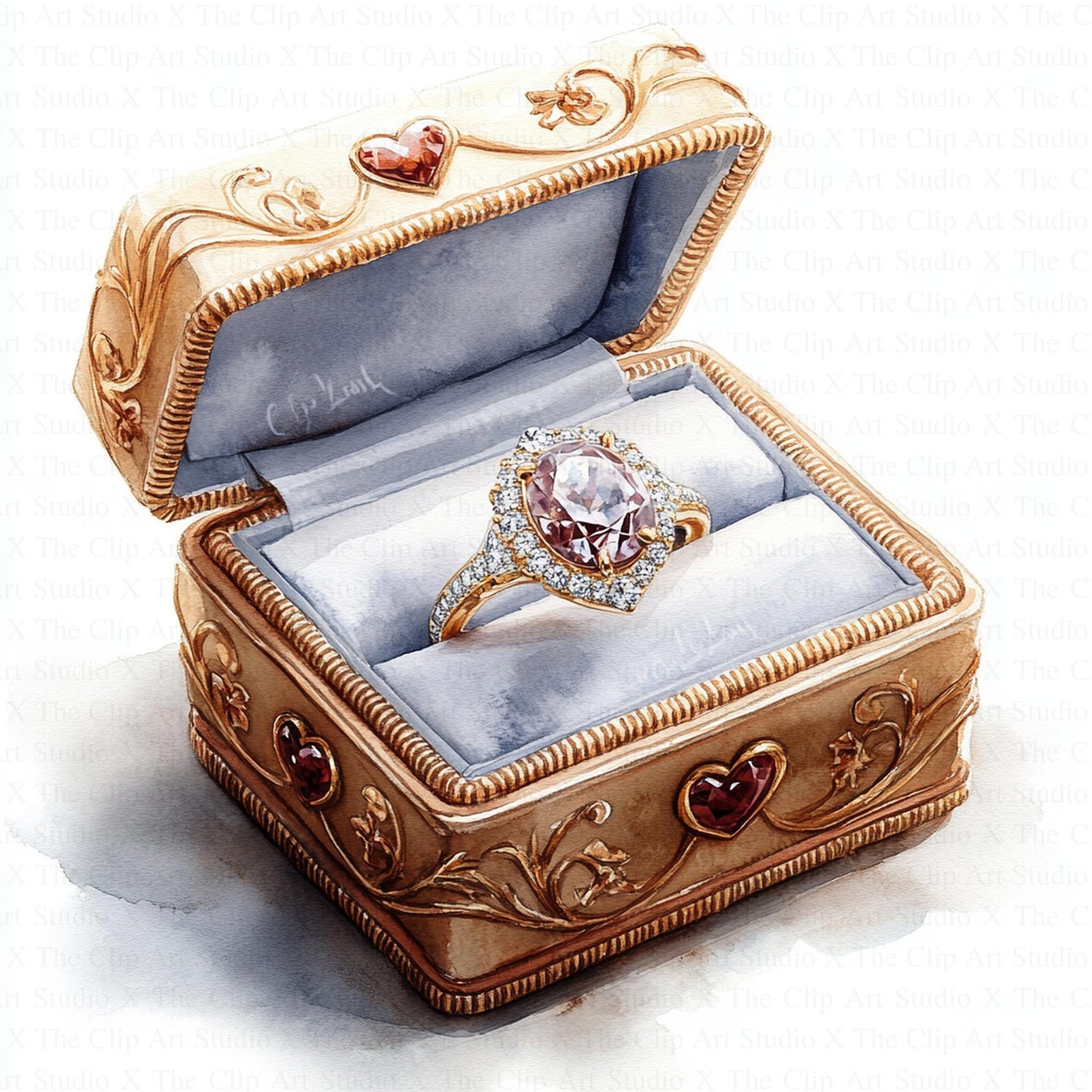 Engagement Ring Box Clipart | 10 High Quality JPG | Digital Download ...