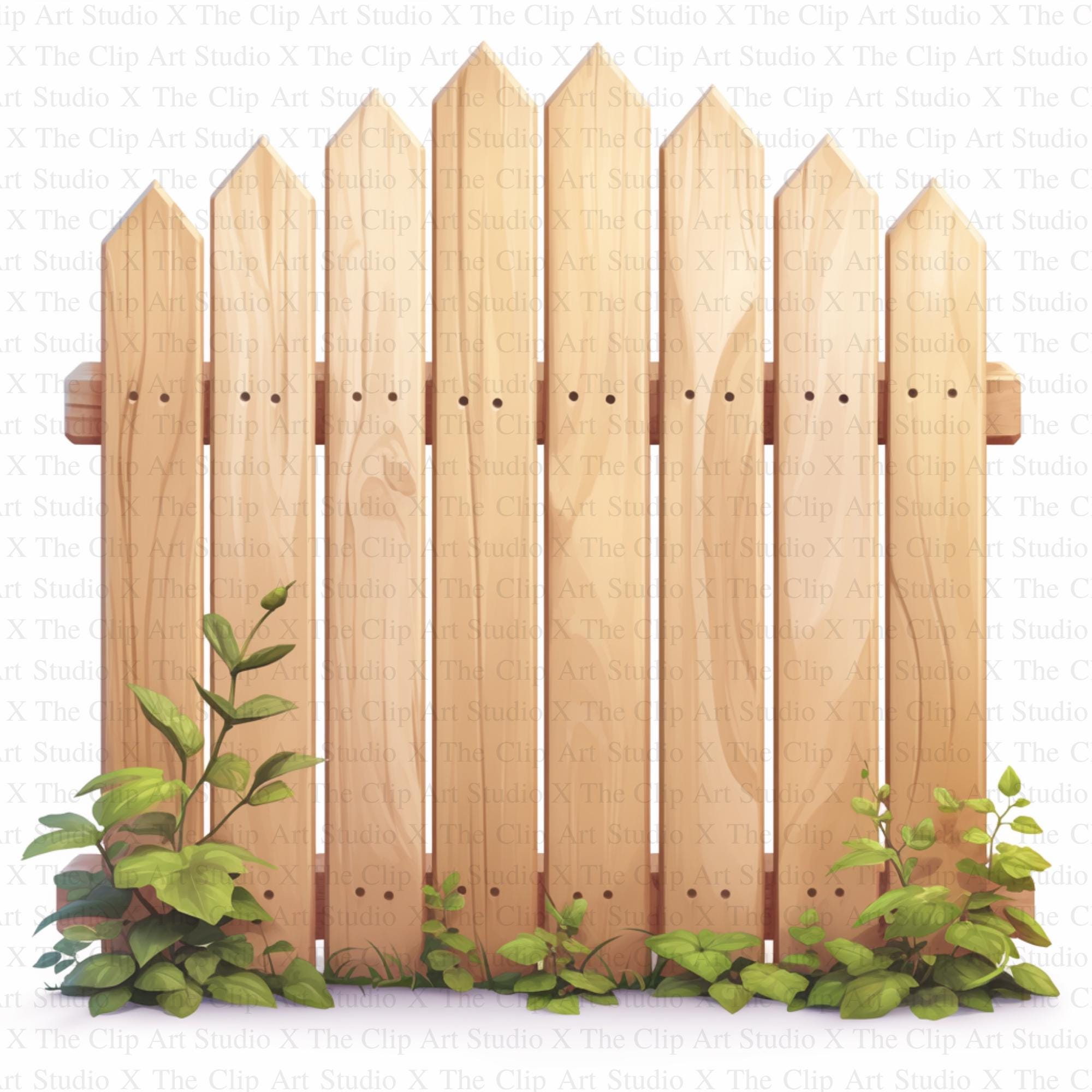 Wooden Fences Clipart | 10 High Quality Jpgs | Instant Digital Download ...