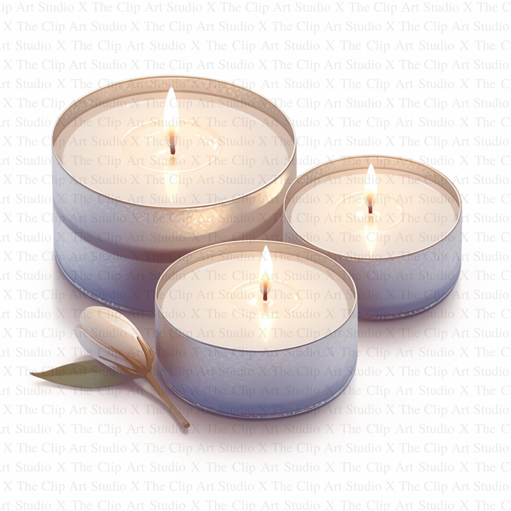 Watercolor Candles Clipart | 10 High Quality Jpgs | Instant Digital ...
